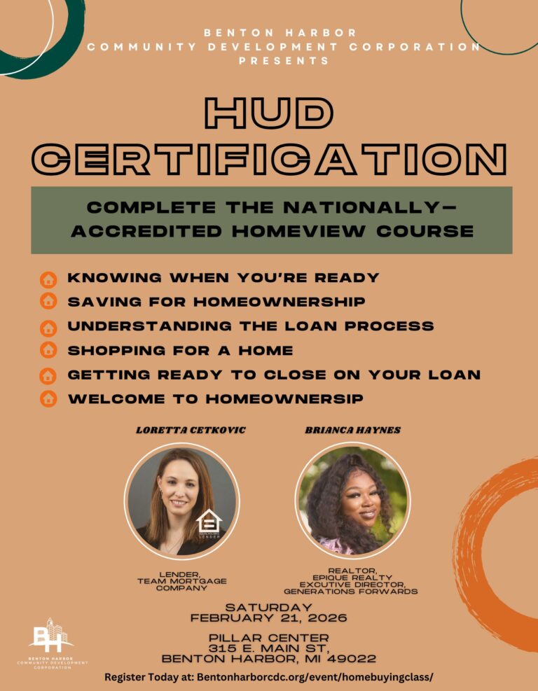 HUD Certification – Benton Harbor Community Development Corporation